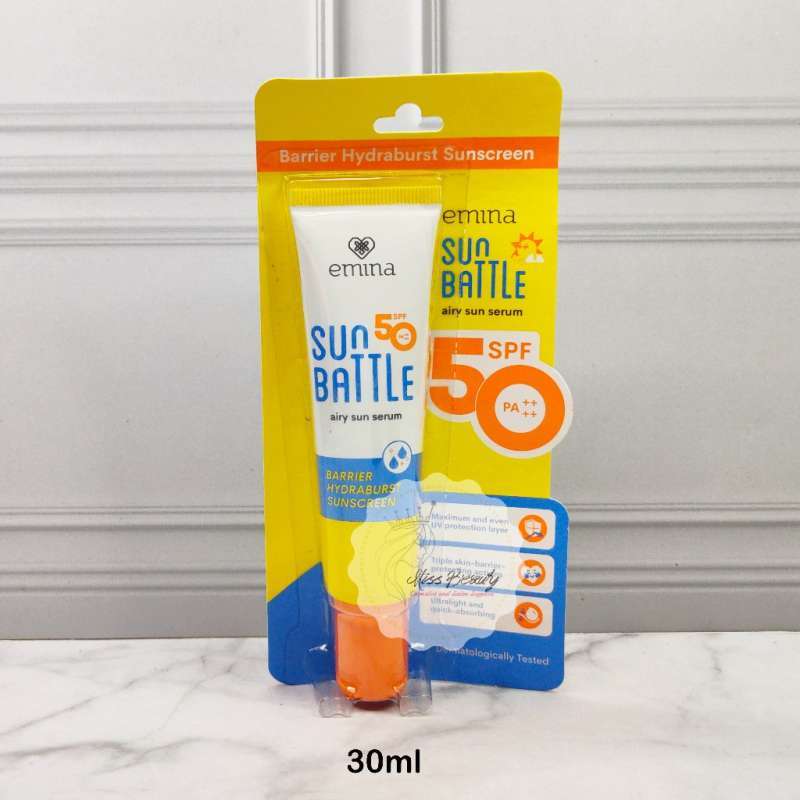 Jual Emina Sun Battle Spf 50 Pa++++ Cica Acne Fighter / Barrier Hydraburst Sunscreen - 30ml ...