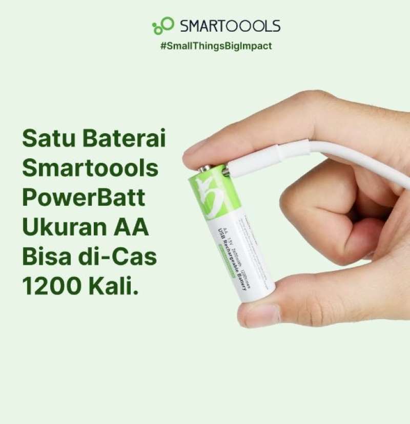 Jual Battery Baterai Smarttools Aa Aaa Usb C Rechargeable 2600mwh Powerbatt Di Seller Sangninja ...