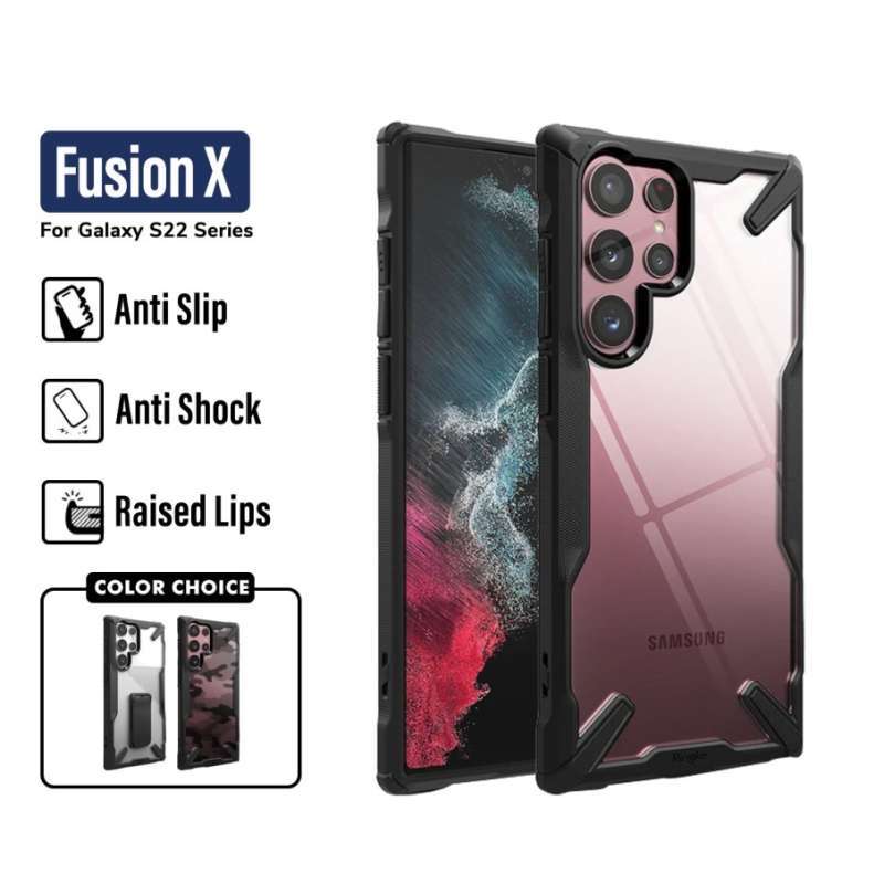 Promo Case Samsung Galaxy S22 Ultra / Plus Ringke Fusion X Anti Crack Casing - Black S22 Ultra ...