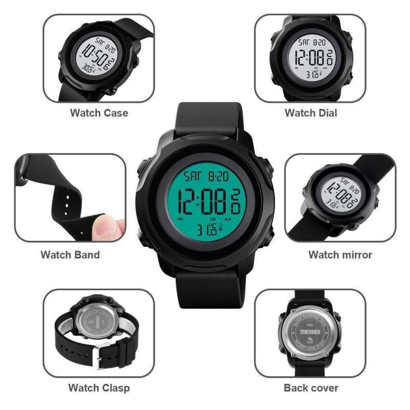 Jual Jam Tangan Digital Pria With Thermometer 1682 Aneh Pria Casual ...