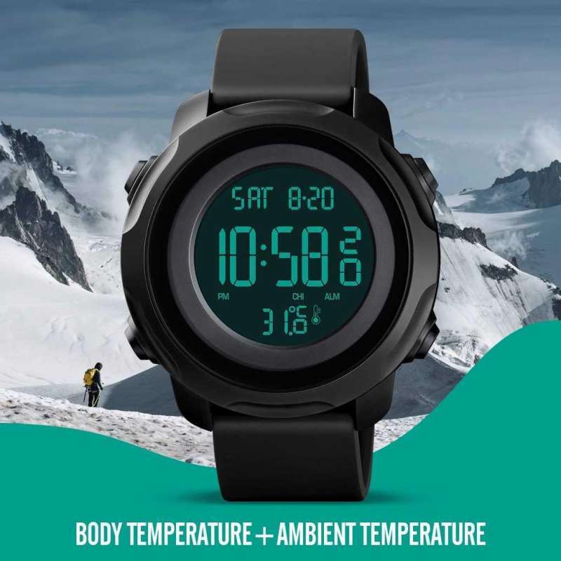 Jual Jam Tangan Digital Pria With Thermometer 1682 Aneh Pria Casual ...
