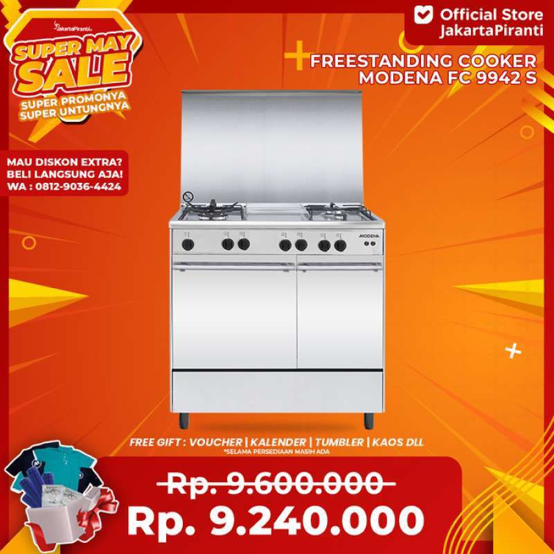 Jual Kompor Gas Oven Free Standing Freestanding Cooker Modena Fc 9942 S ...