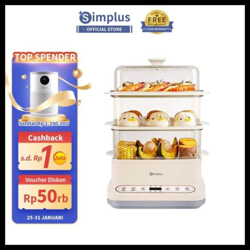 Jual Simplus Electric Cooker 12l Food Steamer Kukusan Listrik 3 Susun ...