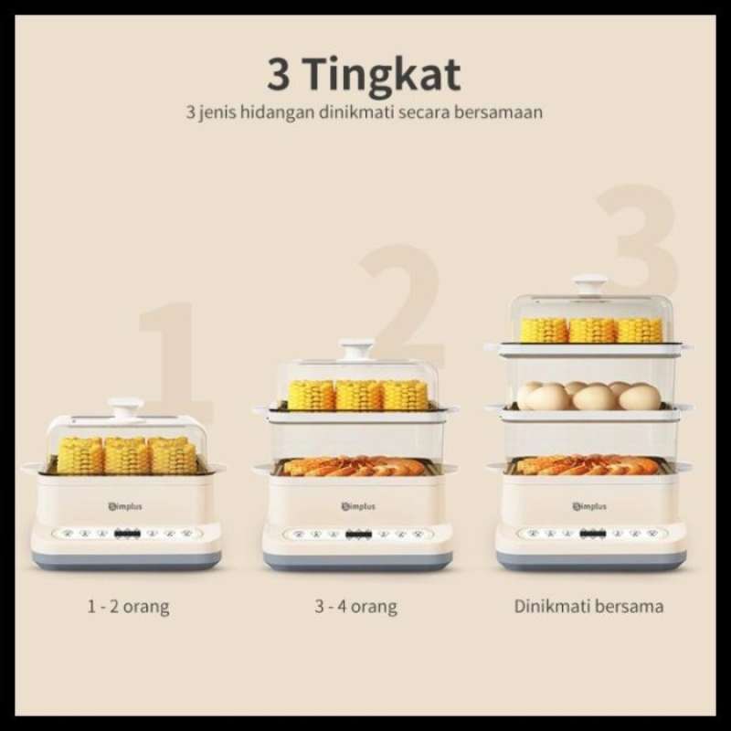Jual Simplus Electric Cooker 12l Food Steamer Kukusan Listrik 3 Susun ...