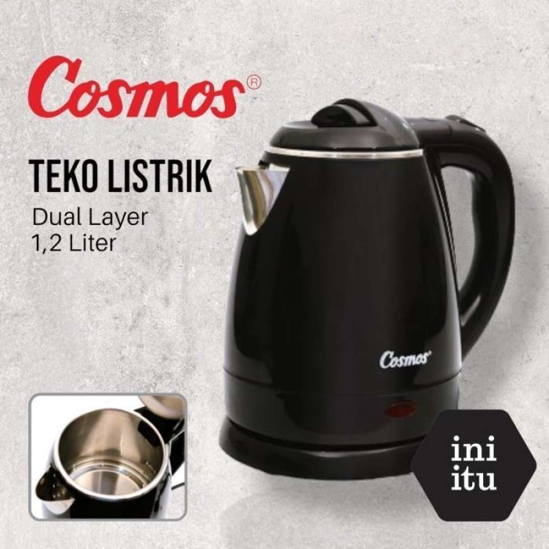 Jual [ Cosmos ] Cosmos Kettle Ctl-210 B / Teko Listrik Hitam 1.2liter ...