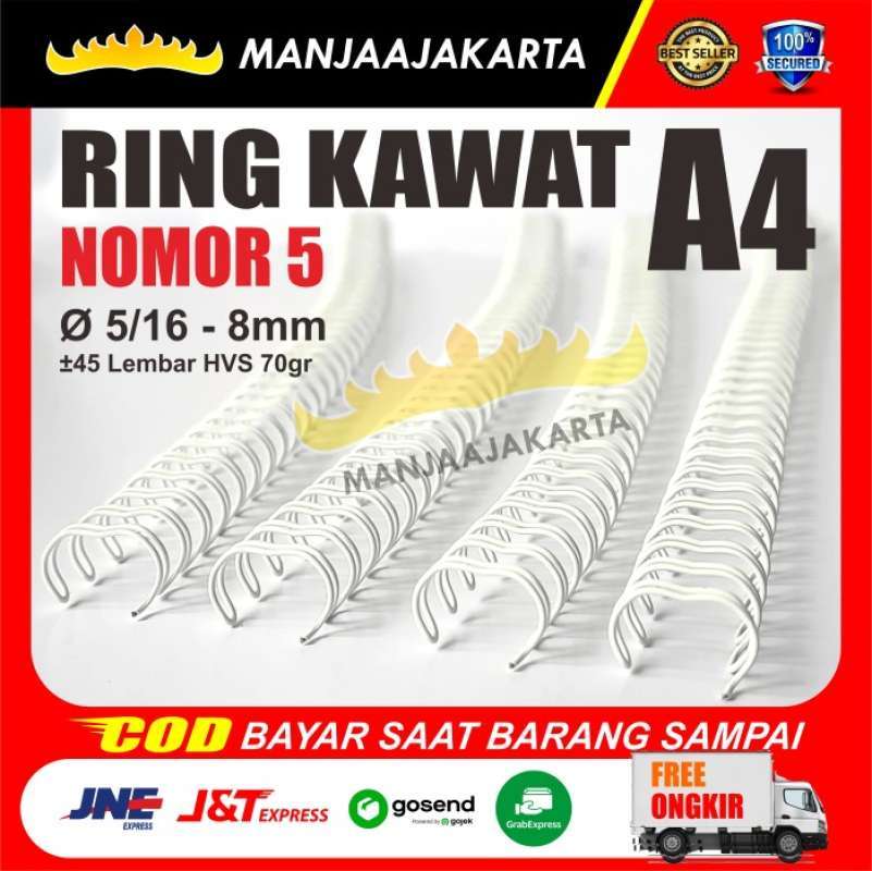 Jual Spiral Kawat 5 Per 16 Putih A4 Jilid Kawat Spiral Nomer 5 Ring ...