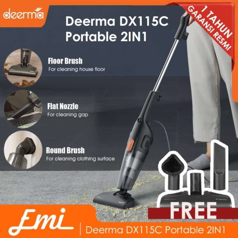 Jual Deerma Dx115c Portable 2in1 Silent Vacuum Cleaner Penyedot Debu Di ...