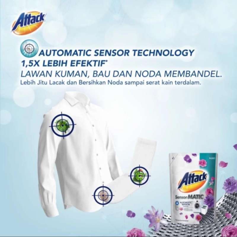 Jual Attack Sensor Matic Deterjen Cair Konsentrat Kemasan Sample 400ml ...