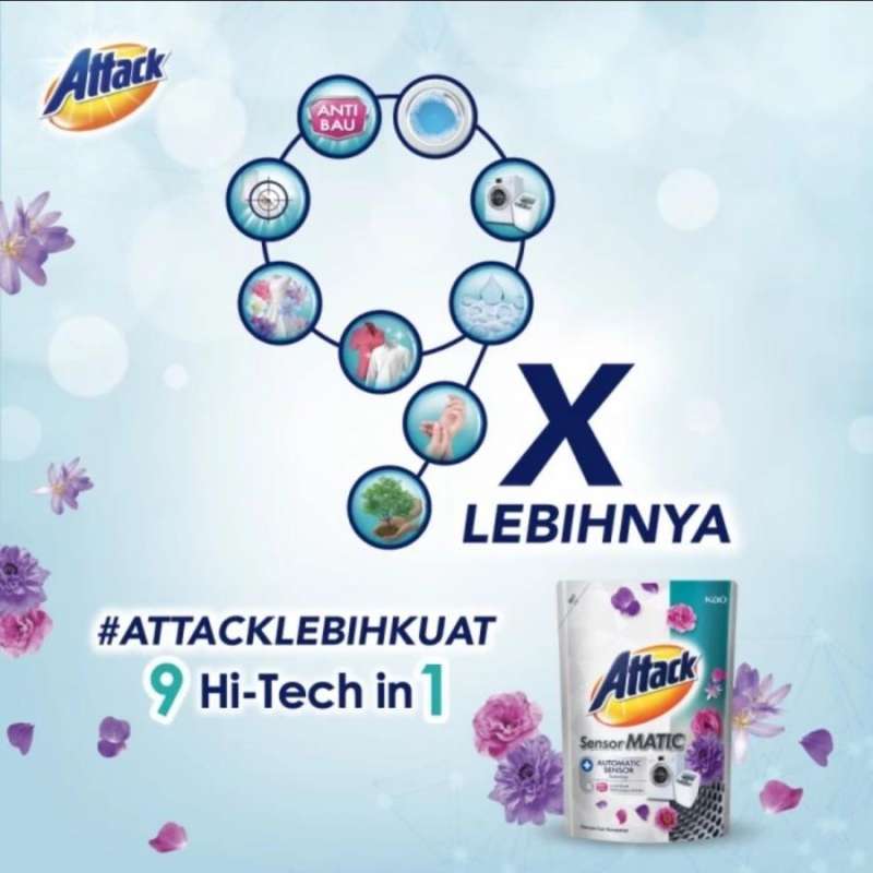 Jual Attack Sensor Matic Deterjen Cair Konsentrat Kemasan Sample 400ml ...