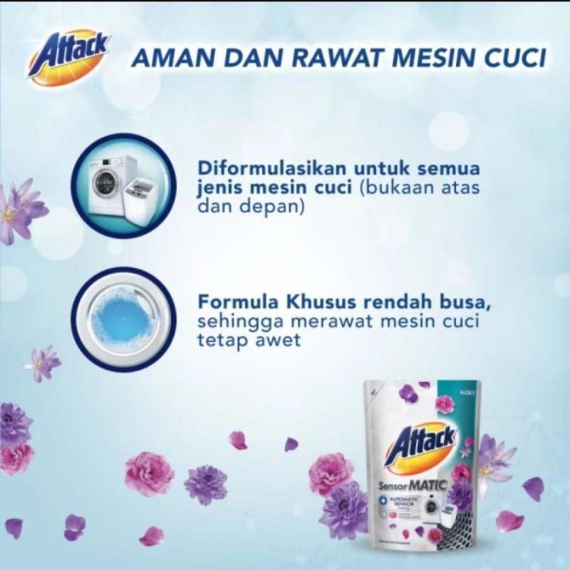 Jual Attack Sensor Matic Deterjen Cair Konsentrat Kemasan Sample 400ml ...