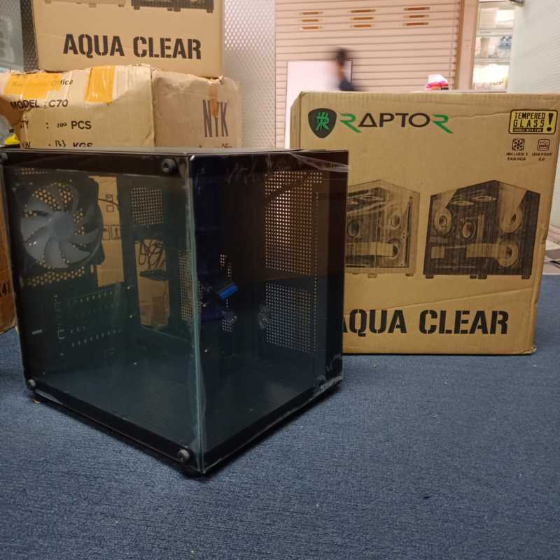 Jual Casing Komputer Raptor Aqua Clear M-atx Free 3fan Rgb - Putih Di ...