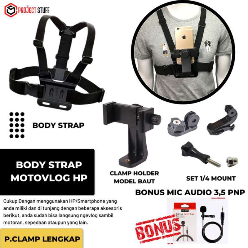 Jual Body Strap Hp With Holder Chest Strap Phone Tali Dada Chest Action ...