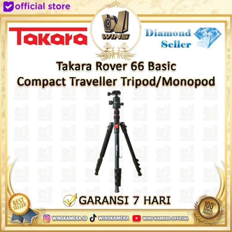 Jual Tripod Takara Rover 66 Compact Traveller Tripod Monopod Original ...