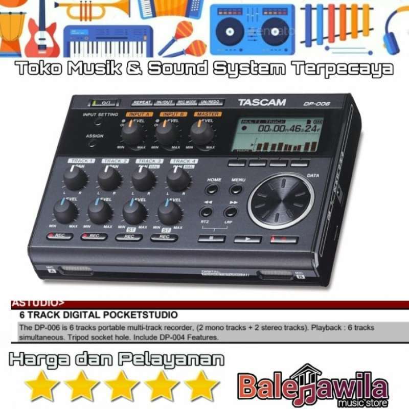 Jual Tascam Dp-006 6-track Digital Pocketstudio Multi-track Audio ... Jual Tascam Dp-006 6-track Digital Pocketstudio Multi-track Audio ...