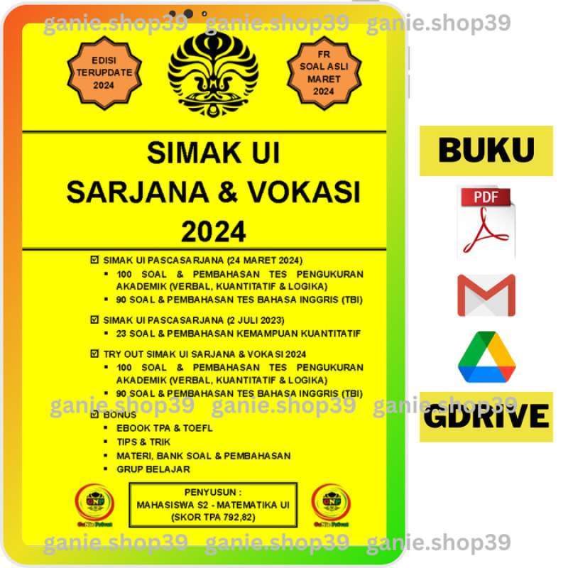 Promo Ori Buku Simak Ui Sarjana Dan Vokasi 2024 Diskon 26% Di Seller Harui Store - Karet ...