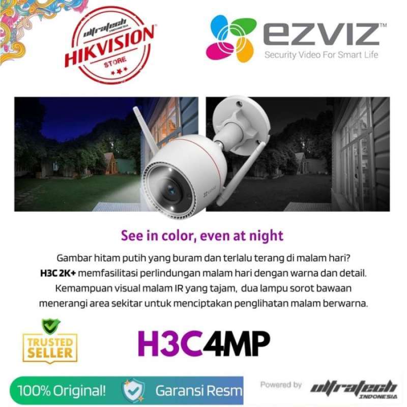 Promo H3c 4mp Ip67 Outdoor Bullet Wifi Colorvu Malam Warna C3w Diskon ...