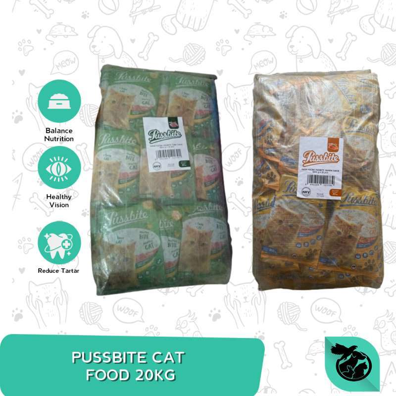 Promo Makanan Kucing Dewasa Pussbite Dry Cat Food Adult 20 Kg Diskon 14 ...