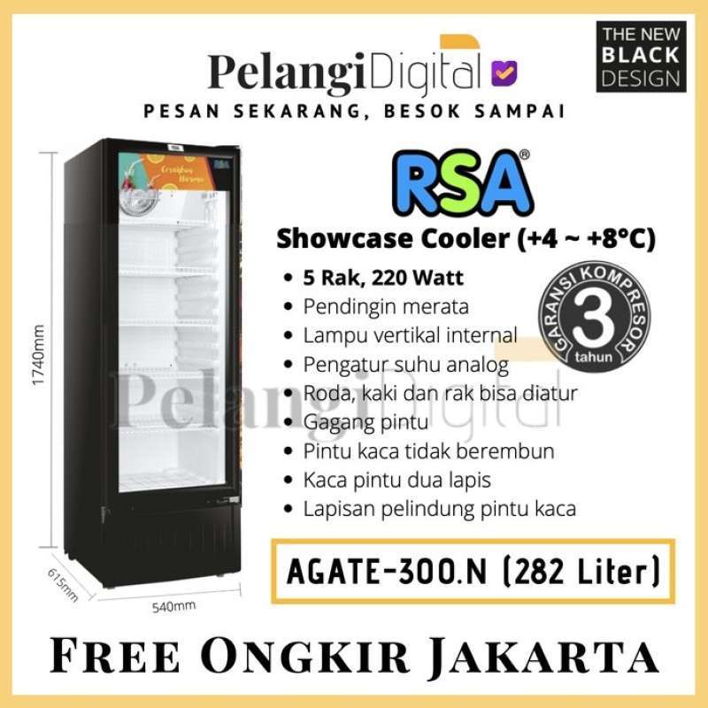 Promo Rsa Showcase Display Cooler Garansi Resmi - 282 Liter - Agate-300 ...