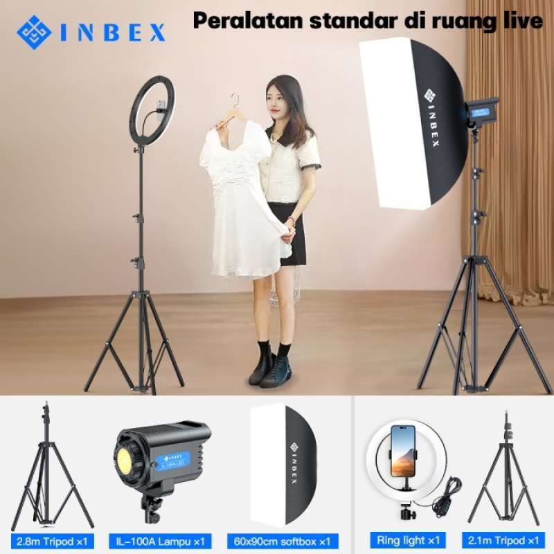 Jual Inbex Livestream Lampu Softbox Kit Fill Lighting Background Fotostudio Di Seller Circlet ...