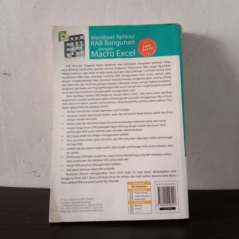 Jual Buku Membuat Aplikasi Rab Bangunan Dengan Macro Excel Di Seller ...
