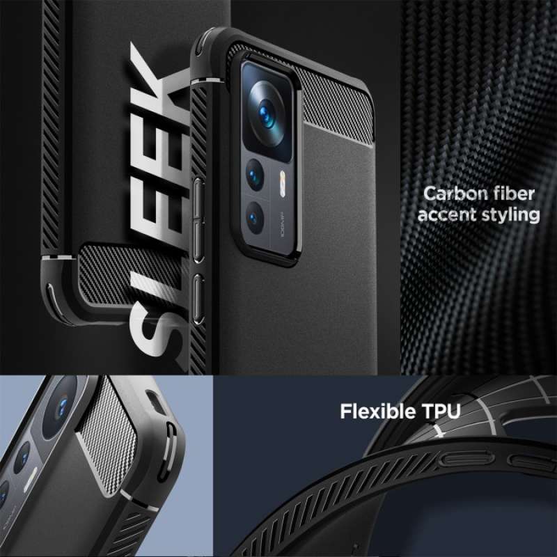 Promo Case Xiaomi 12t/pro Spigen Rugged Armor Soft Cover Matte Carbon ...