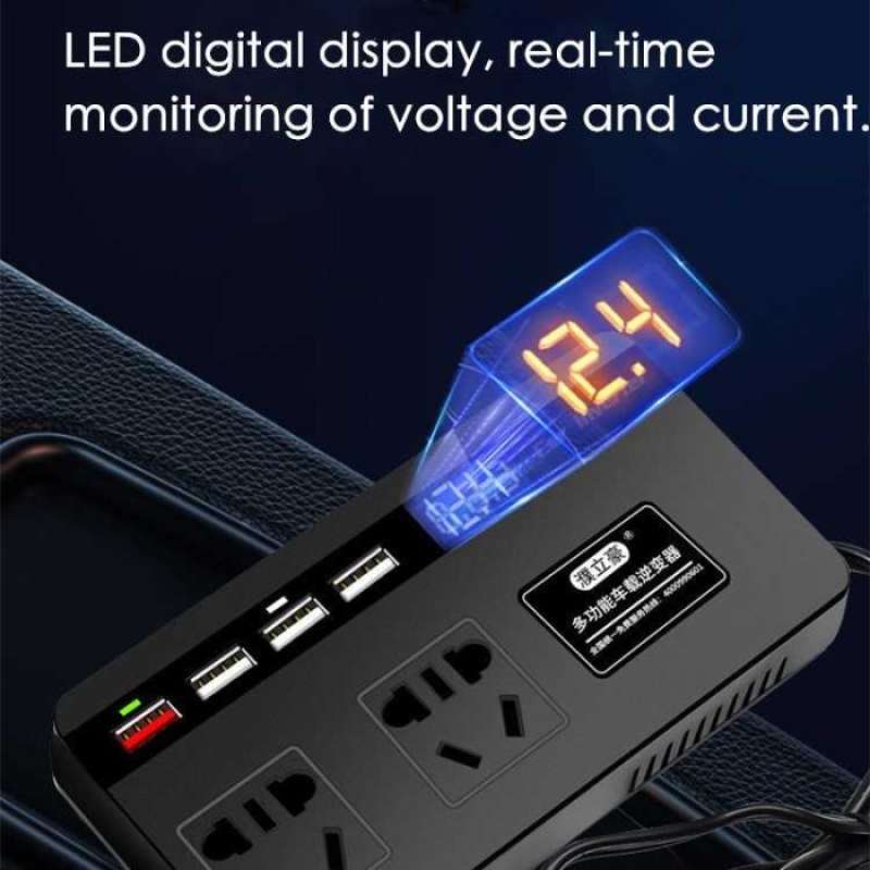 Promo Charger Mobil Dc Ac 12v 200 Watt 4 Smart Usb 2 Colokan Listrik ...