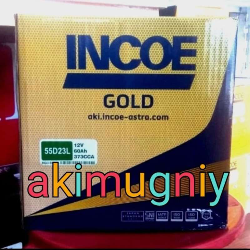 Promo Aki 55d23l Incoe Gold 12v 60ah Basah Diskon 23% Di Seller ...