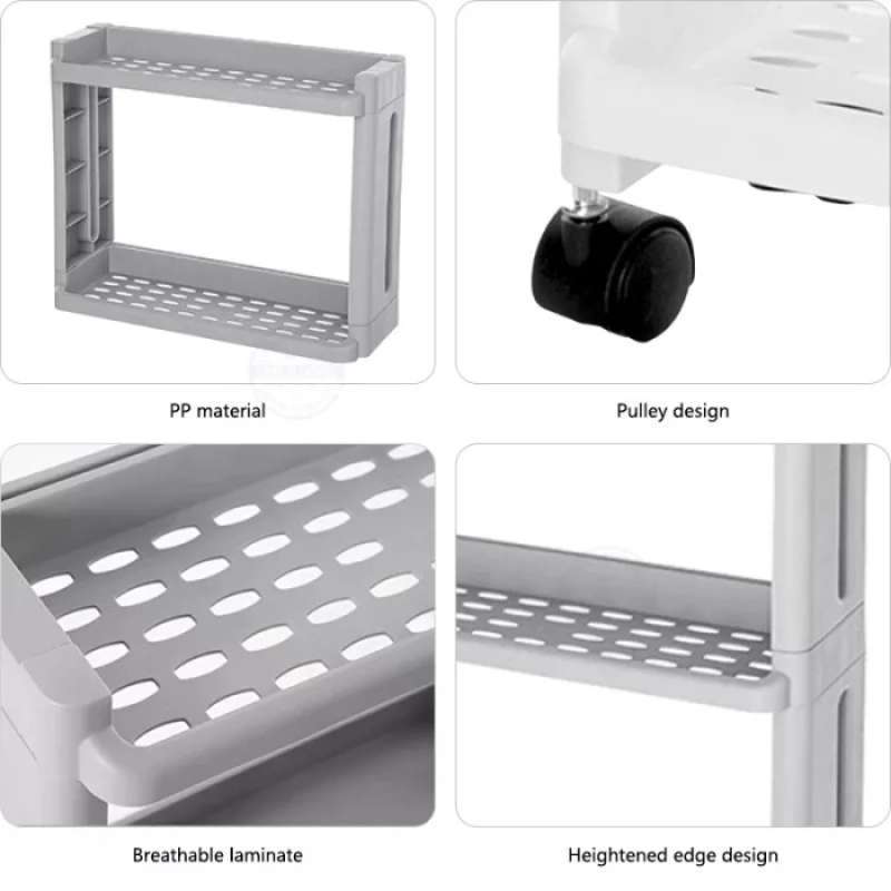 Promo Rak Roda Susun 3 Plastik Dapur Serbaguna Ramping Kitchen Storage ...