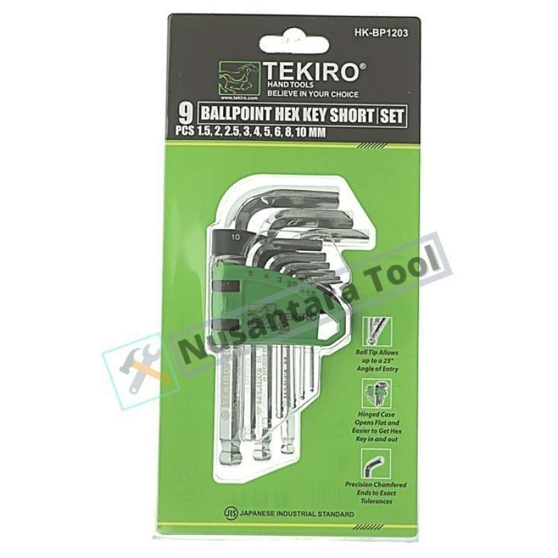 Promo Tekiro Kunci L Set Ballpoint 9 Pcs Pendek - Ballpoint Hex Key Set ...