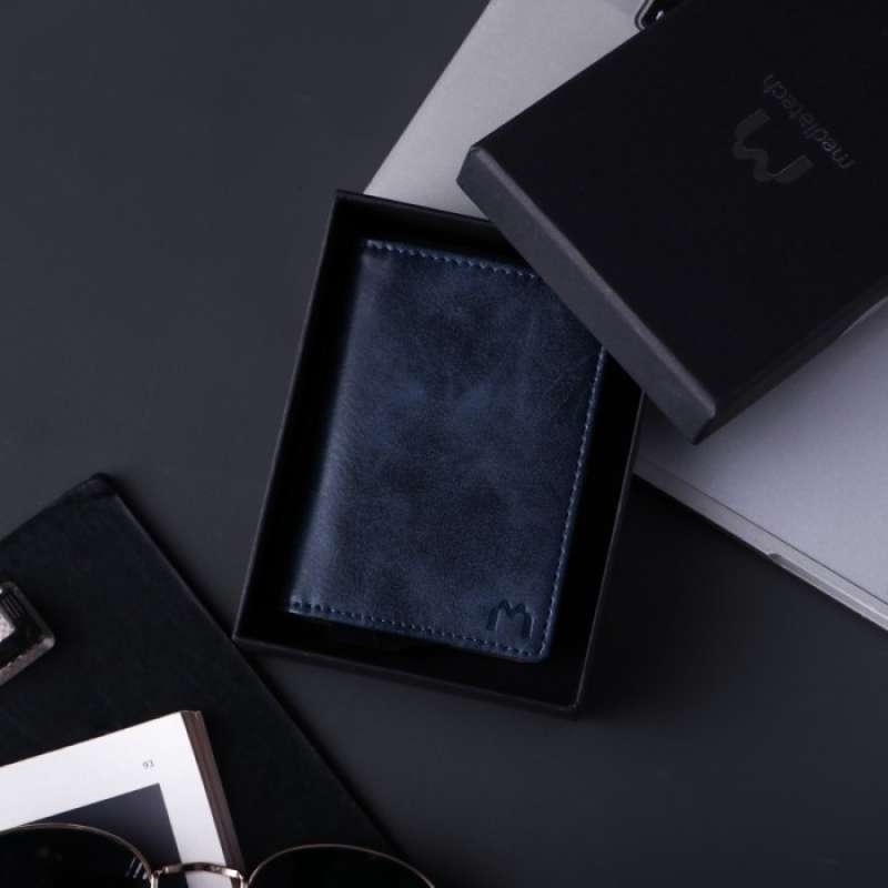 Promo Verdant Rfid Pop Up Card Holder Mini Wallet / Dompet Rfid - Biru ...