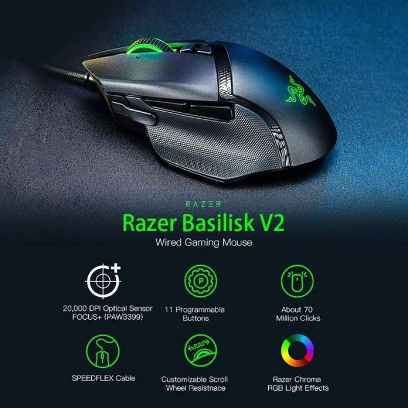 Jual Razer Basilisk V2 Ergonomic Wired Gaming Mouse Di Seller Avista ...