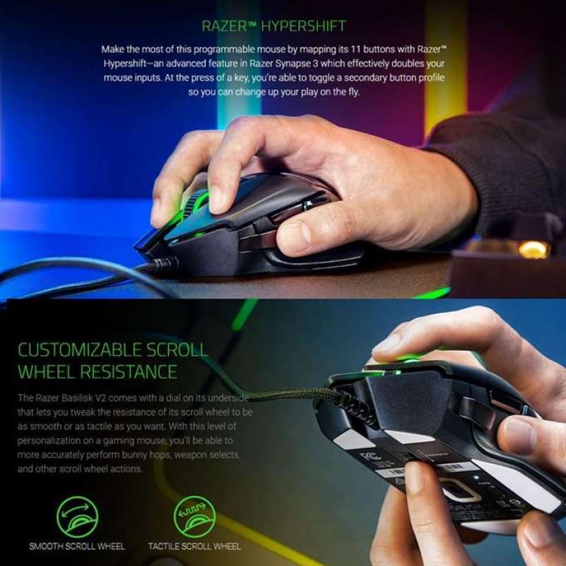 Jual Razer Basilisk V2 Ergonomic Wired Gaming Mouse Di Seller Avista ...