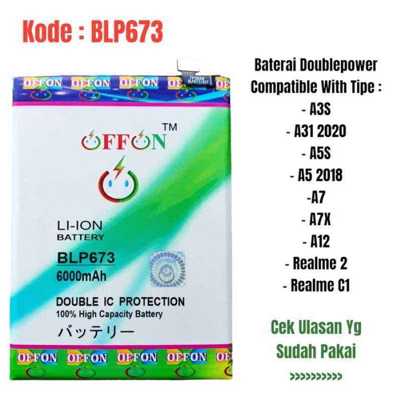 Promo Baterai Doublepower Oppo A3s A5 A7 A12 Realme C1 Blp673 Diskon 23 ...
