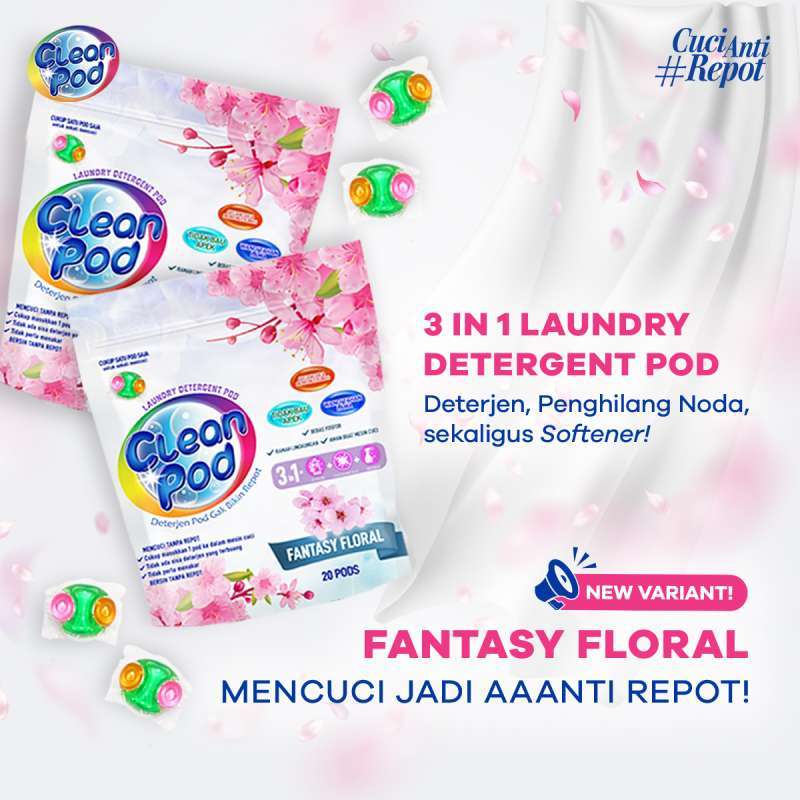 Jual [buy 1 Get 1 Free] Cleanpod Fantasy Floral Laundry Detergent Pod ...