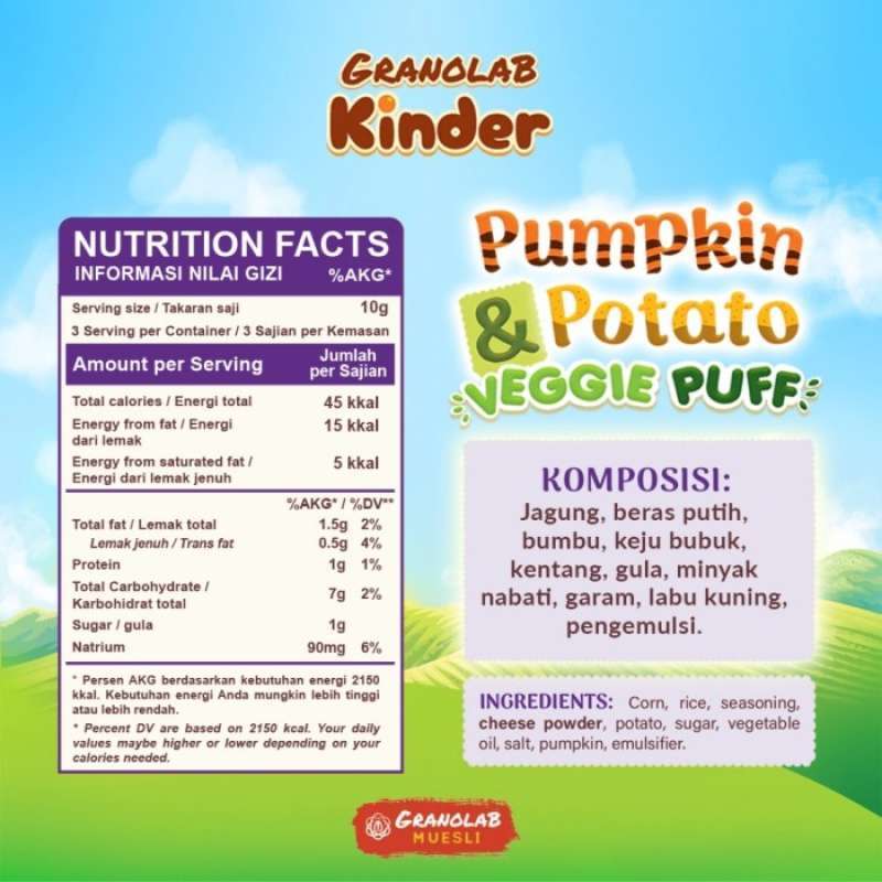 Jual Granolab Kinder Natural Puff 30g - Snack Bayi Alami | Cemilan Anak ...