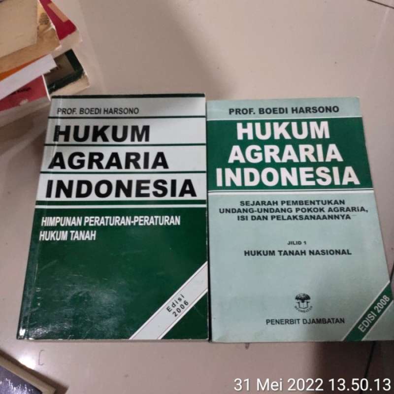 Jual Buku Hukum Agraria Indonesia 1dan 2 Prof Boedi Harsono Hukum Tanah ...