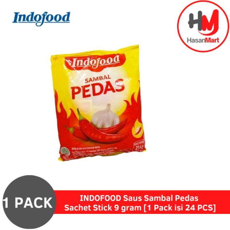 Promo Indofood Saus Sambal Pedas Sachet Stick 9 Gram [1 Pack Isi 24 Pcs ...