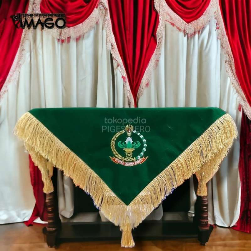 Promo Alas / Taplak Meja Logo Persit Bordir Kain Beludru New Diskon 24% ...