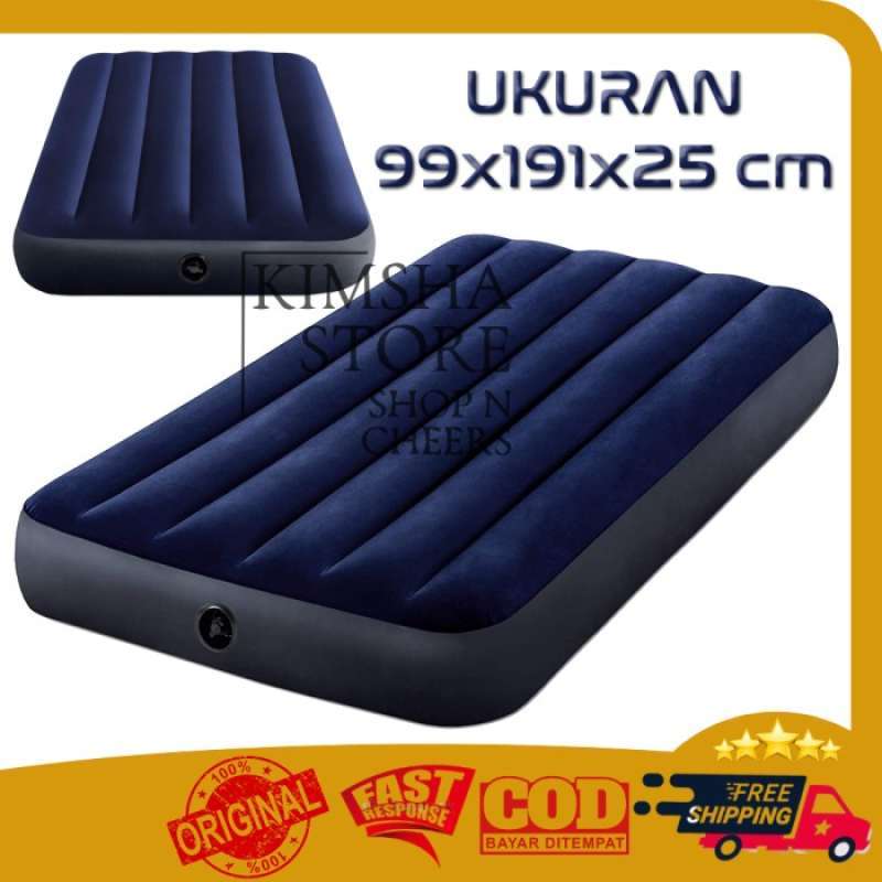 Promo Intex Dura Beam Twin Fiber Matras Kasur Ranjang Angin Pompa Tiup ...