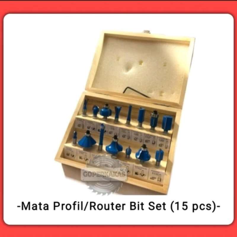 Promo Promo- Mata Trimmer Profil Router Kayu Set 12pcs Mesin Trimmer ...