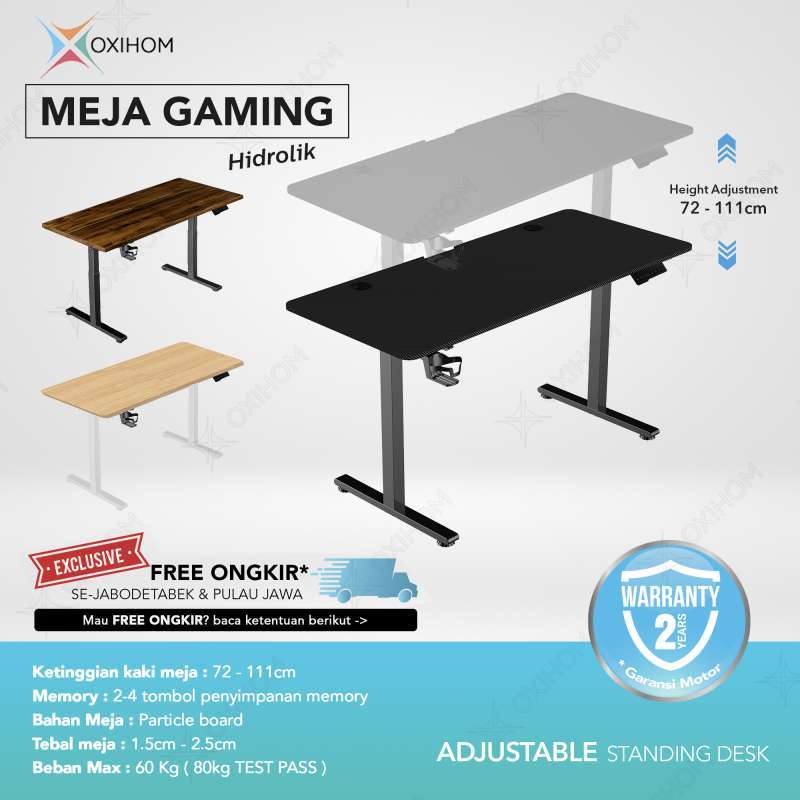 Promo Oxihom Meja Gaming Meja Computer Meja Naik Turun Meja Hidrolik ...