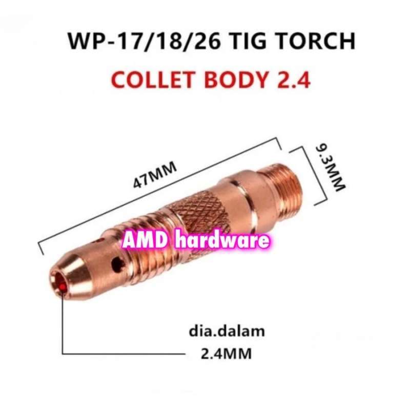 Jual Collet Body Tig Torch Wp 17 18 26 Kolet Bodi Las Argon 1.6 2.4 Mm Wp17 Di Seller Amd ...