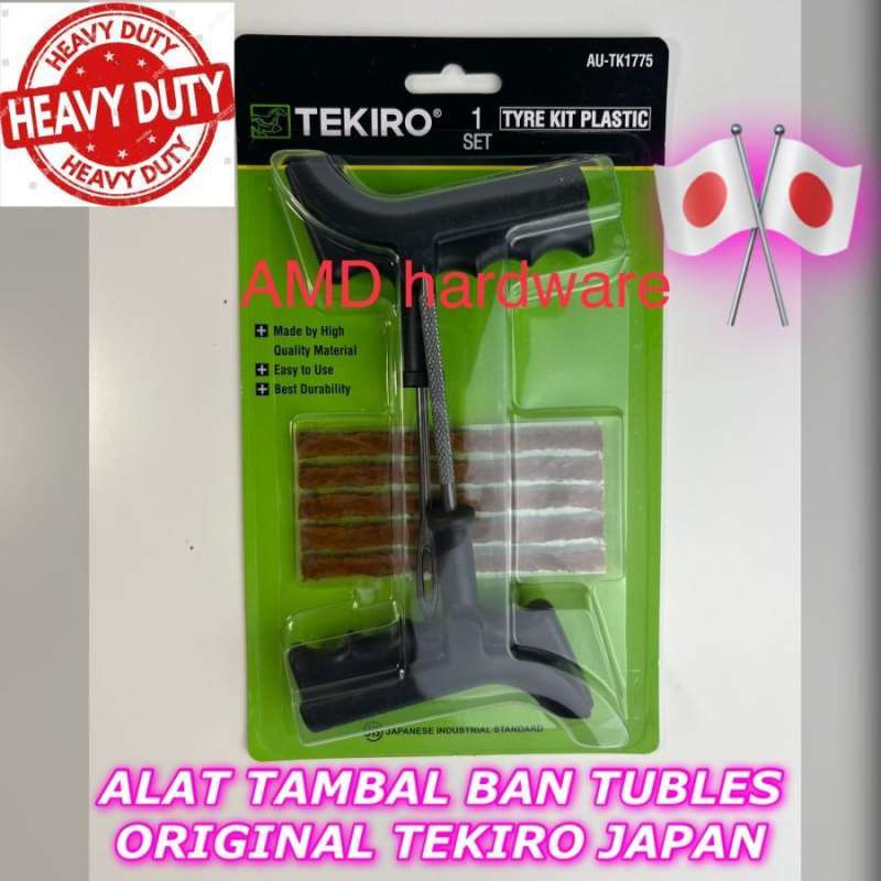 Jual Alat Tambal Ban Tubles Tekiro Besi Plastik Kit Mobil Motor Heavy ...