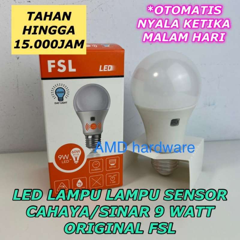 Jual Lampu Led Sensor Cahaya Otomatis Nyala Di Malam Sinar Putih 9w 9 ...