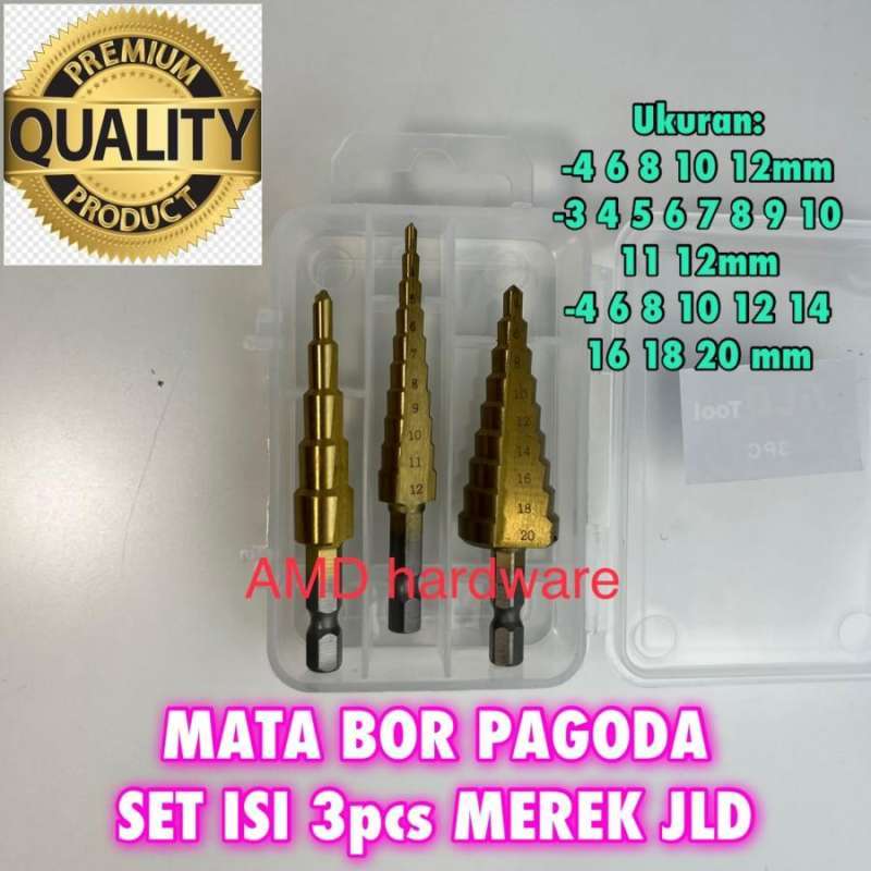 Jual Mata Bor Pagoda Spiral Hss Titanium Step Drill Bit 4-12 4-20 4-32 ...