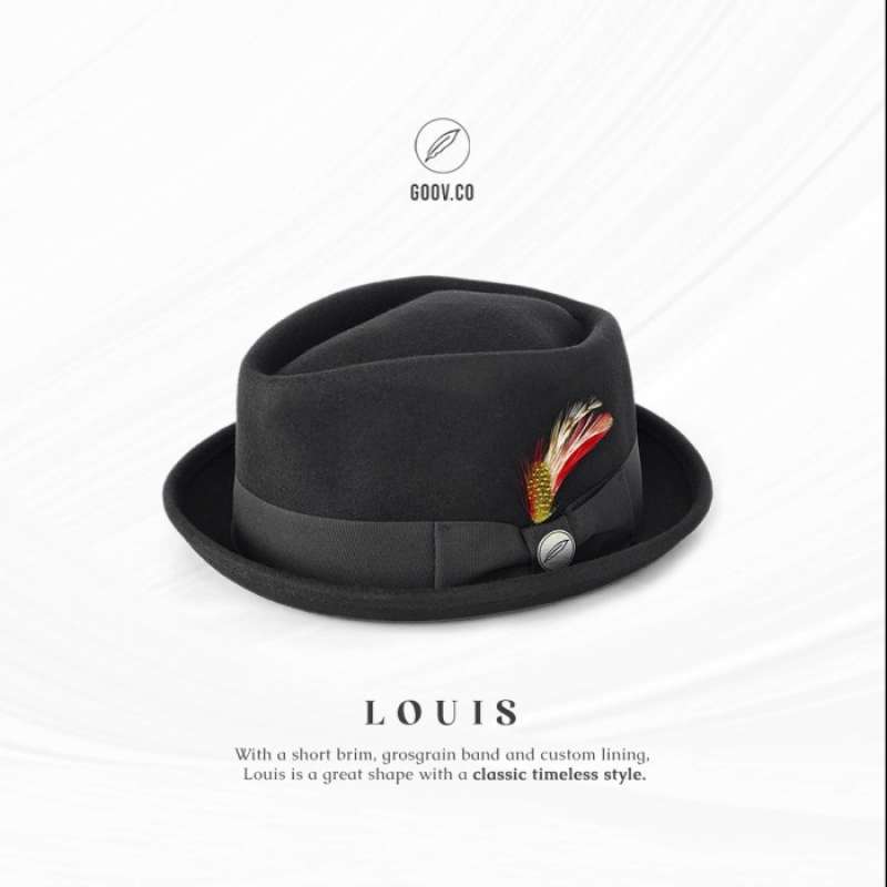 Jual Topi Fedora Louis Blake Feathers Porkpie - M Black Di Seller Wd ...