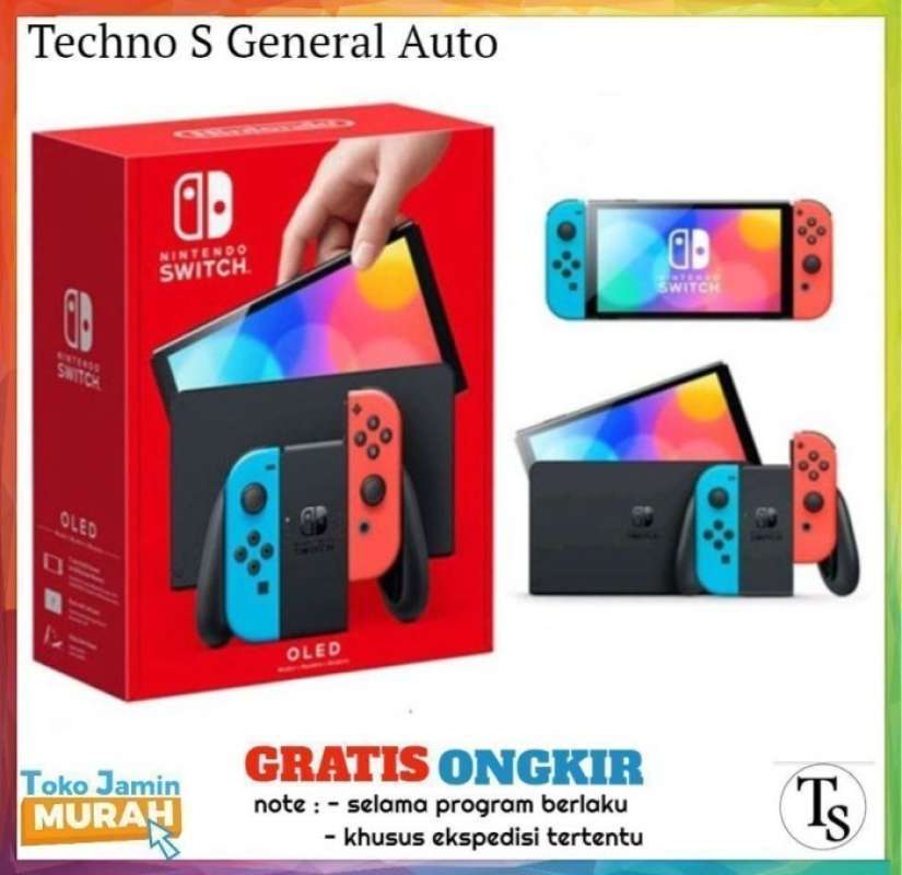 Promo Nintendo Switch Oled Console Switch Oled Neon Red Blue White Full ...
