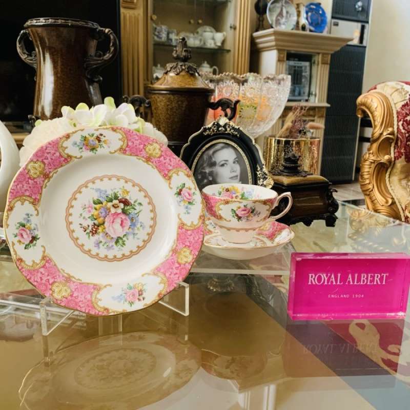 Promo Tea Cup Saucer Plate L 20 Cm Royal Albert Lady Caryle / Mewah ...
