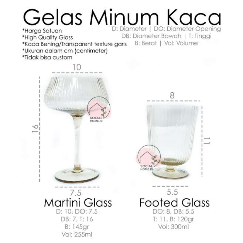 Promo Gelas Minum Kaca Texture Bening Brown, Martini Footed Champagne ...