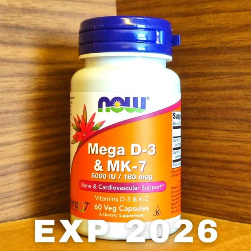 Promo Now Foods Mega Vitamin D3 Mk7 5000 Iu 180 Mcg Isi 60 Veg Caps Now ...